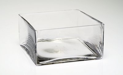 Jacobson Floral - Containers : Glass : Cubes : 8"l 8"w 4"h Low Sq Clear
